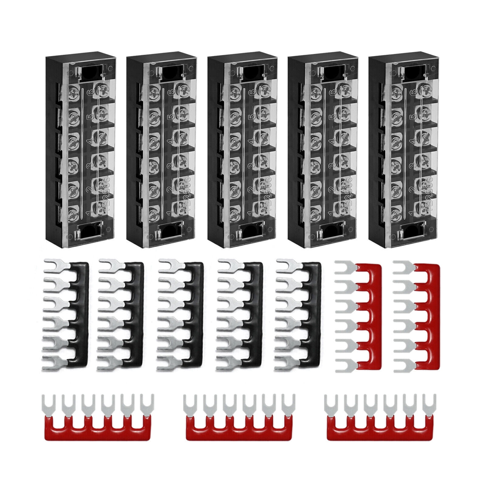 5Sets 6 Positions Dual Row Screw Terminal Electric Barrier Strip Blocks ...