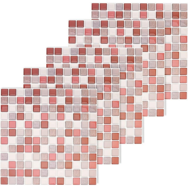 5Sheet 3D Mosaic Tile Sticker Peel and Stick Backsplash Tile Kitchen ...