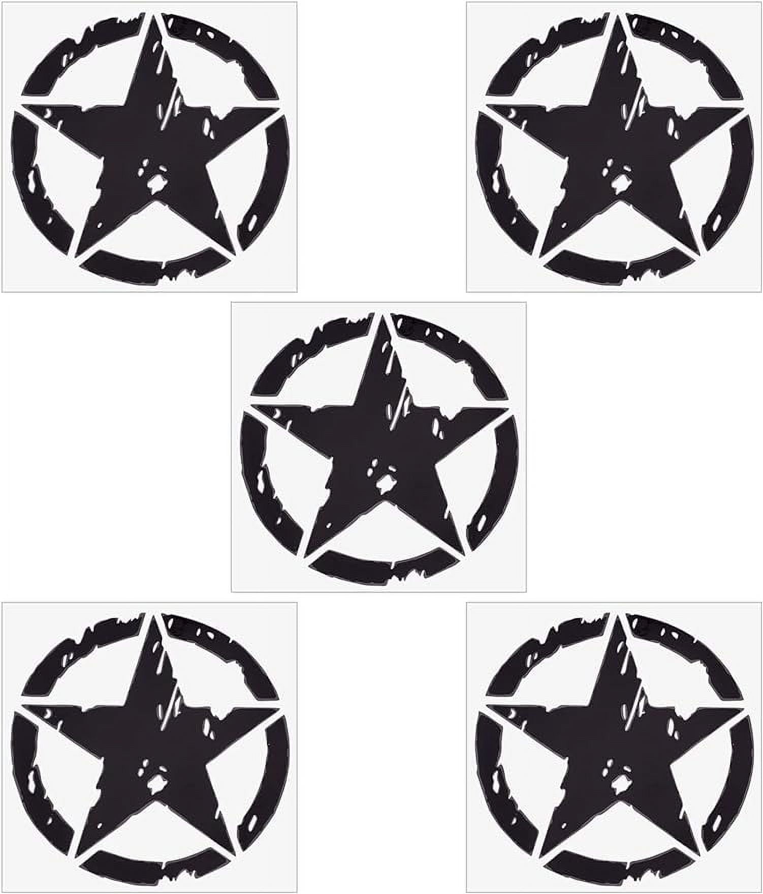 5Sheets Army Military Star Car Sticker Vehicle Body Bumper Hood Decals ...