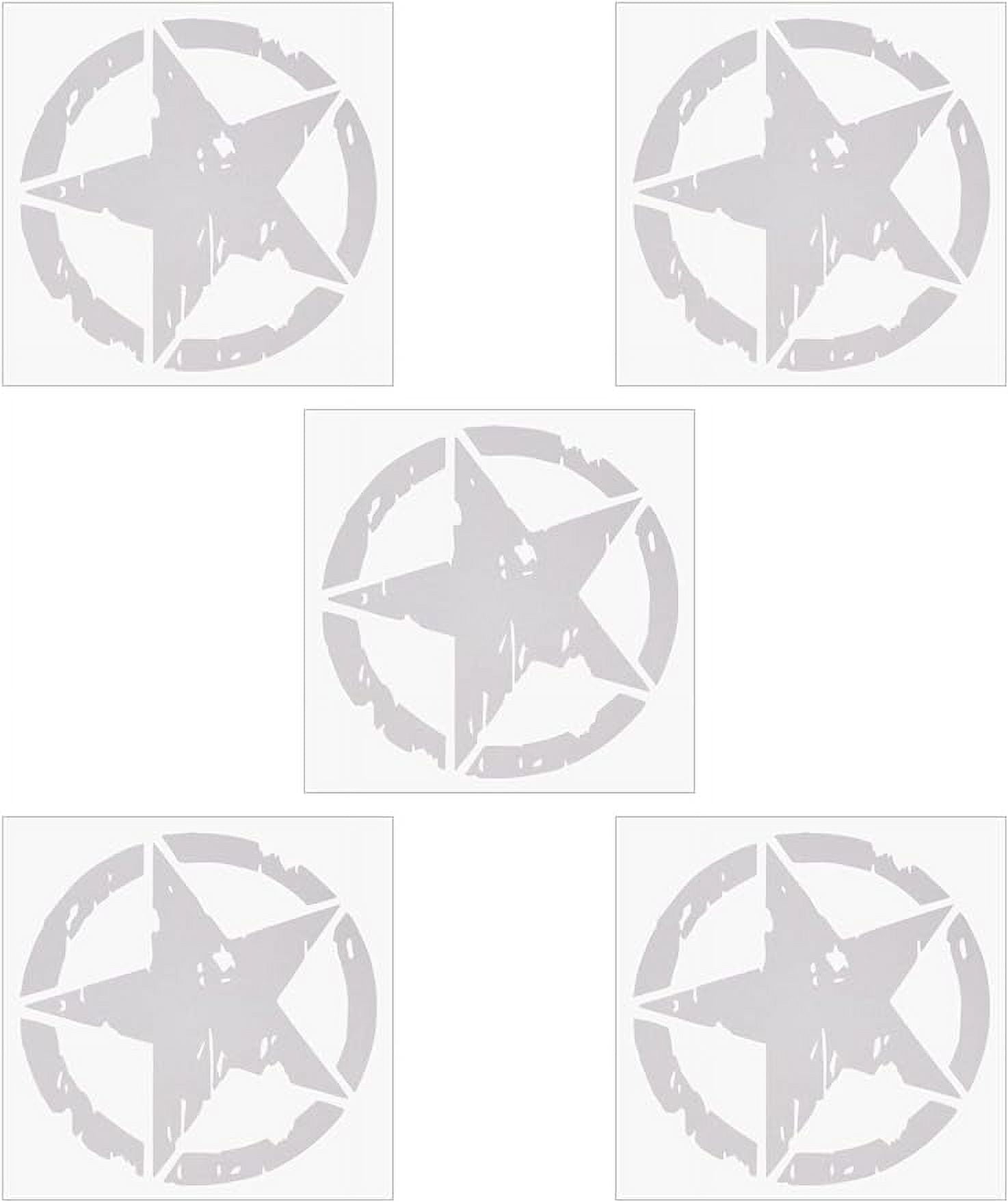 5Sheets Army Military Star Car Sticker Vehicle Body Bumper Hood Decals ...