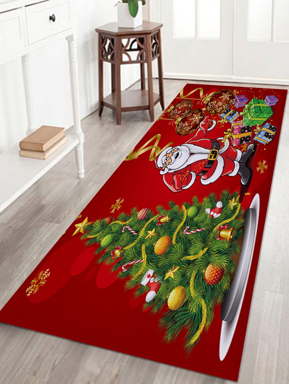 5Size Christmas Santa Claus Anti-slip Kitchen Room Floor Mat Decor ...