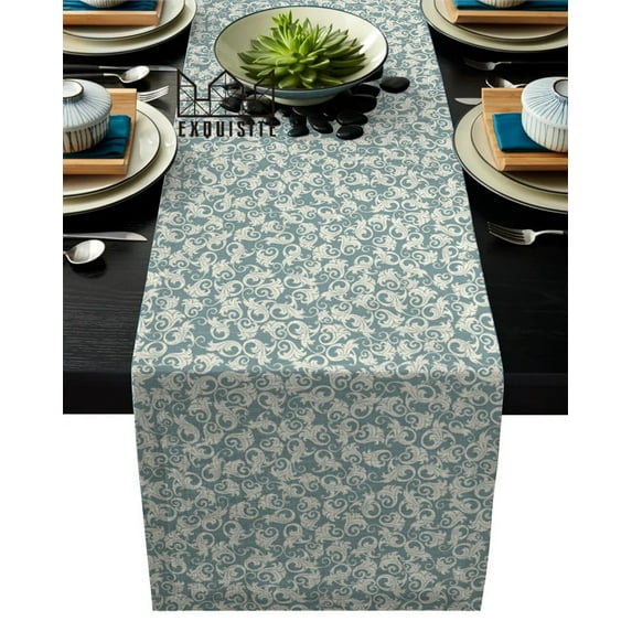 5Size Retro Pattern Ethnic Classic Table Runner Linen Cotton Table Flag ...