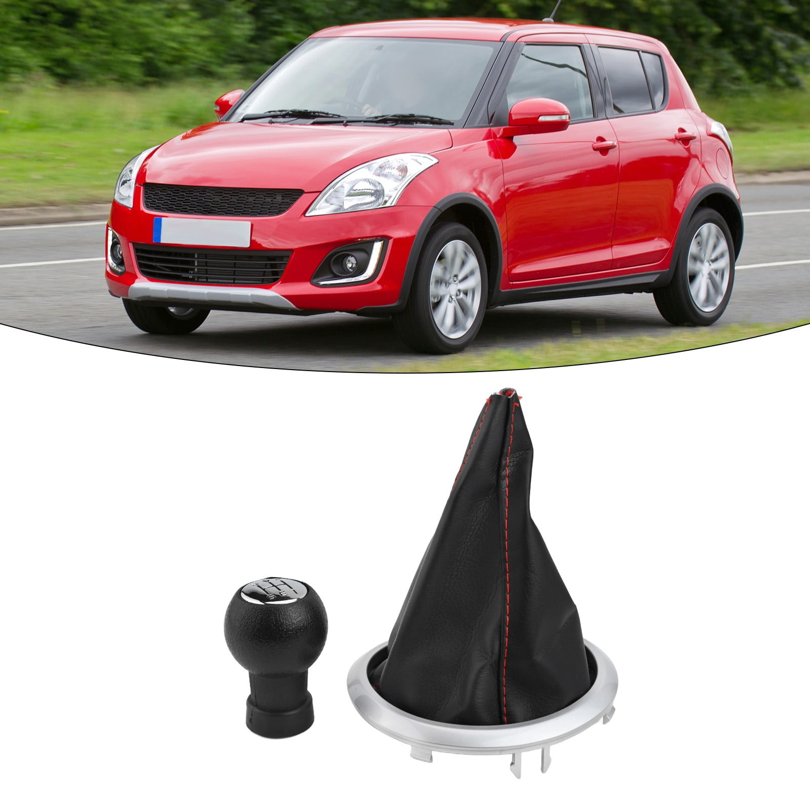 5Speed 1 Set Manual Chrome Gear Shifter Knob with Red Cover for Suzuki ...