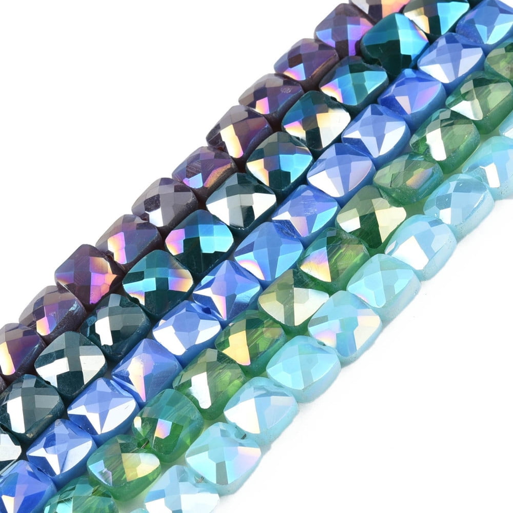 5Strand Electroplate Opaque Solid Color Glass Beads Strands AB Color ...