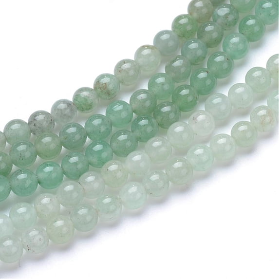 5Strand Natural Green Aventurine Bead Strands Round 6mm Hole: 1mm about ...