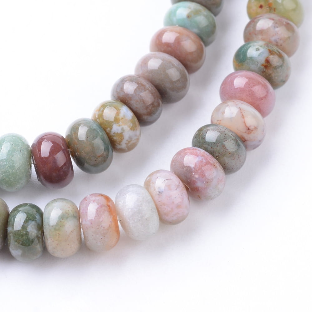5Strand Natural Indian Agate Bead Strands Rondelle 6x4mm Hole: 1mm 95 ...