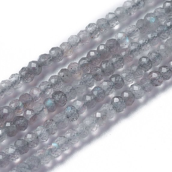 5Strand Natural Labradorite Beads Strands Faceted Rondelle 3~3.5x2~2 ...