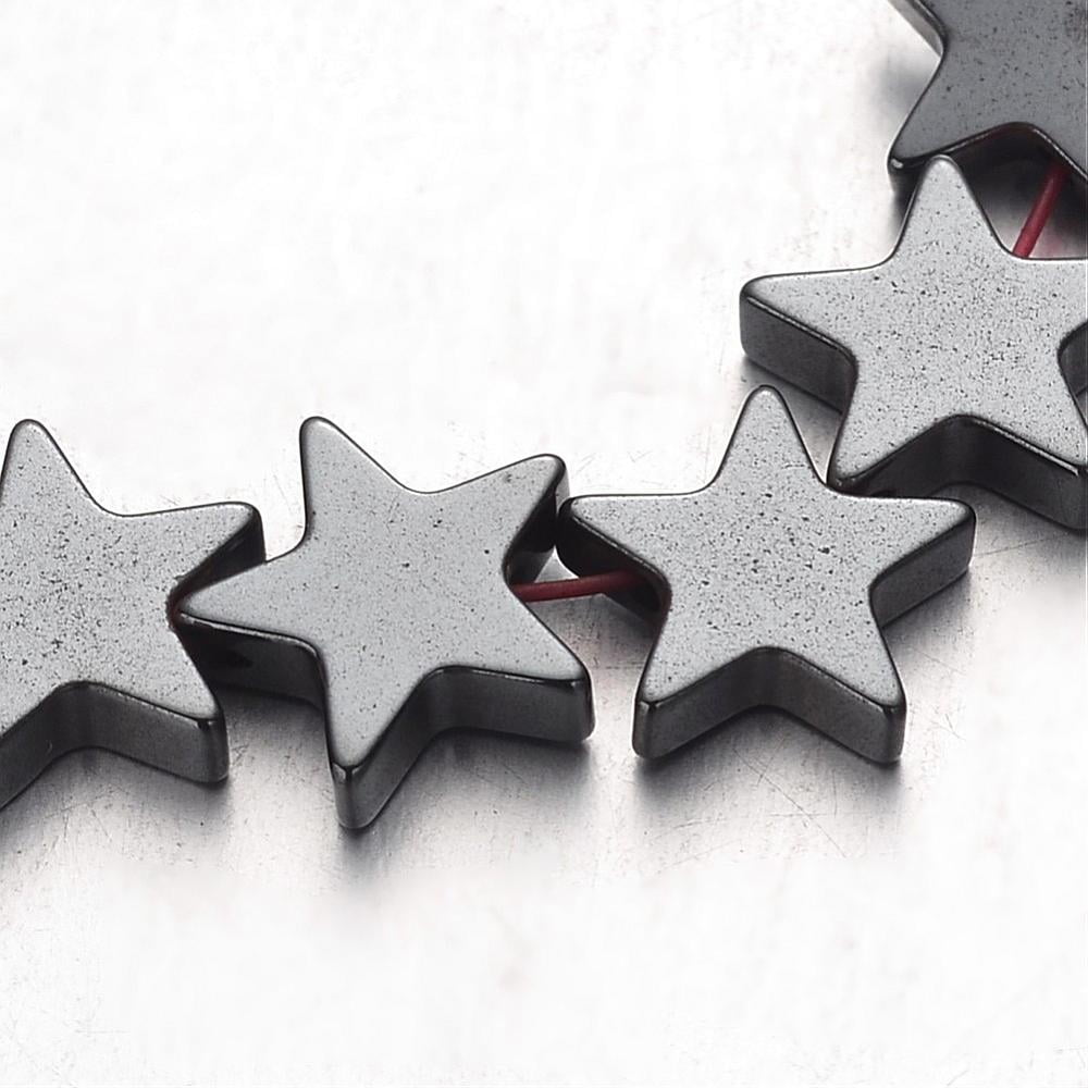 5Strand Non-magnetic Synthetic Hematite Bead Strands Star Original ...