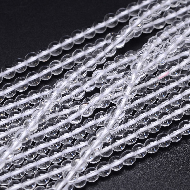 5Strand Round Natural Grade A Quartz Crystal Beads Strands Rock Crystal ...