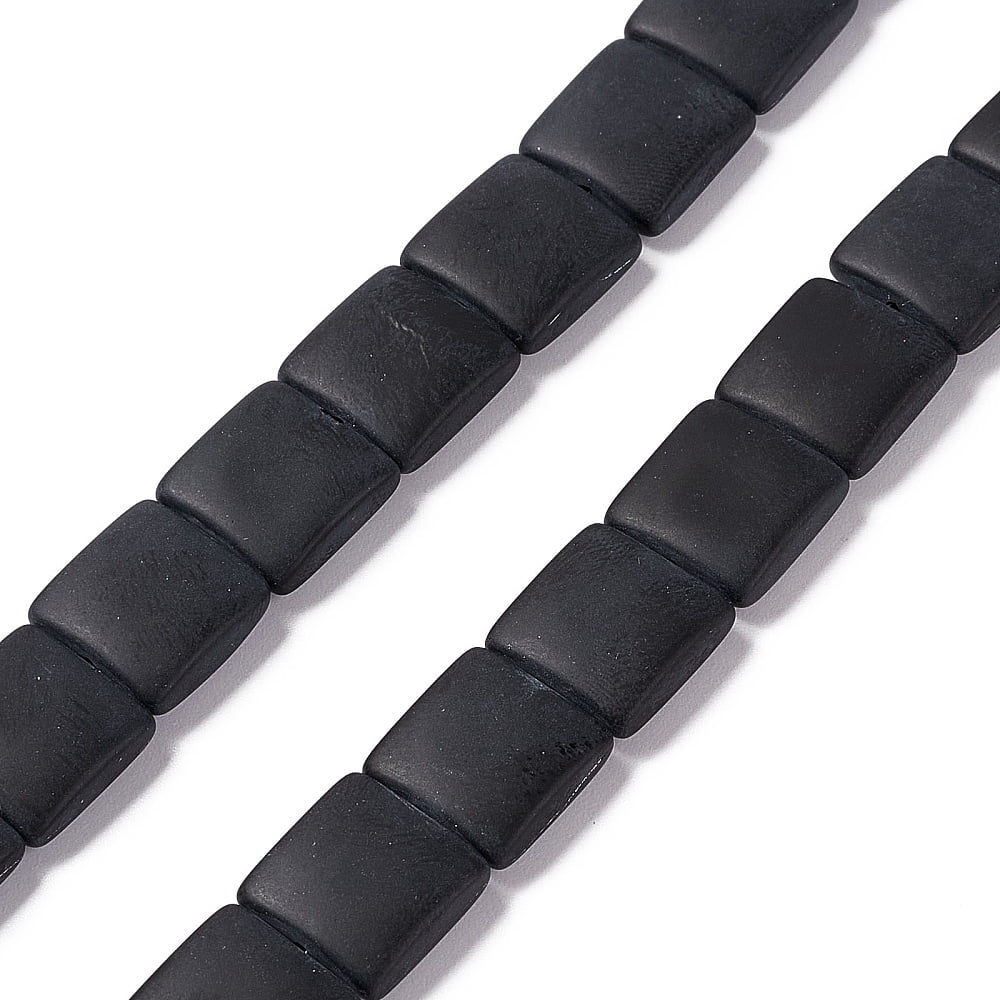 5Strand Transparent Frosted Glass Beads Strands Square Black 12x12x4 ...