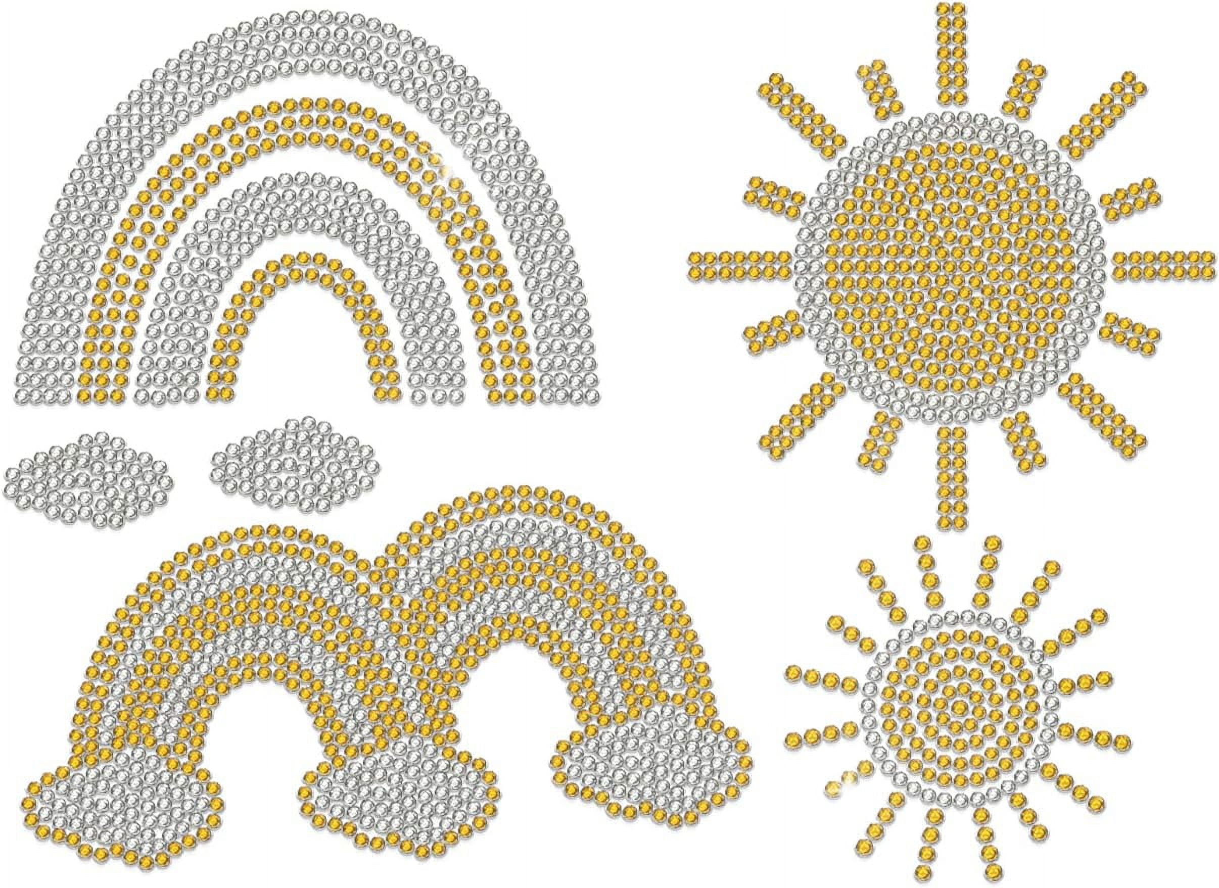 5Styles Rainbow Sun Rhinestone Iron on Hotfix Heat Transfer Heat ...