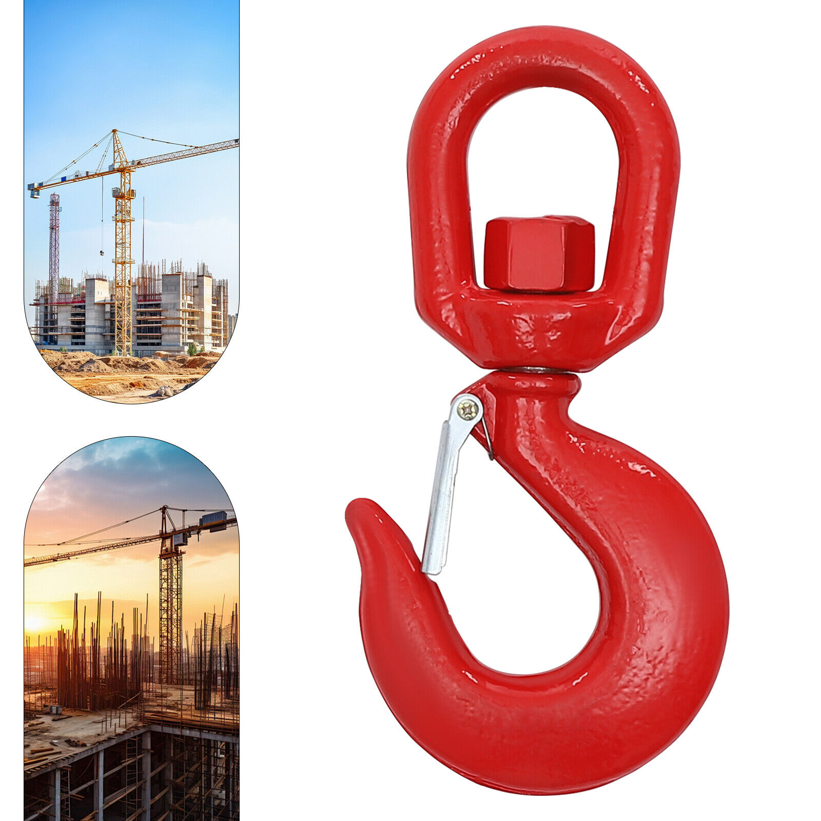 5T/11023.11lbs Locking Swivel Heavy Duty Swivel Lifting Hook with ...