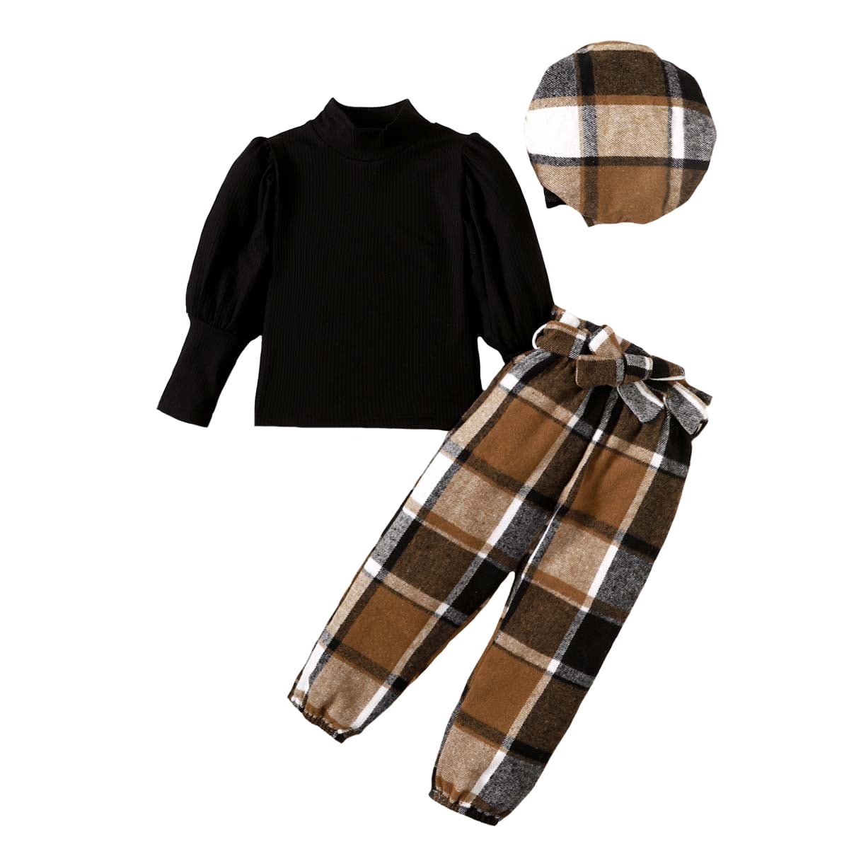 5T Baby Girls Clothes 6T Girls 3PCS Fall Winter Outfits Set Solid Color ...