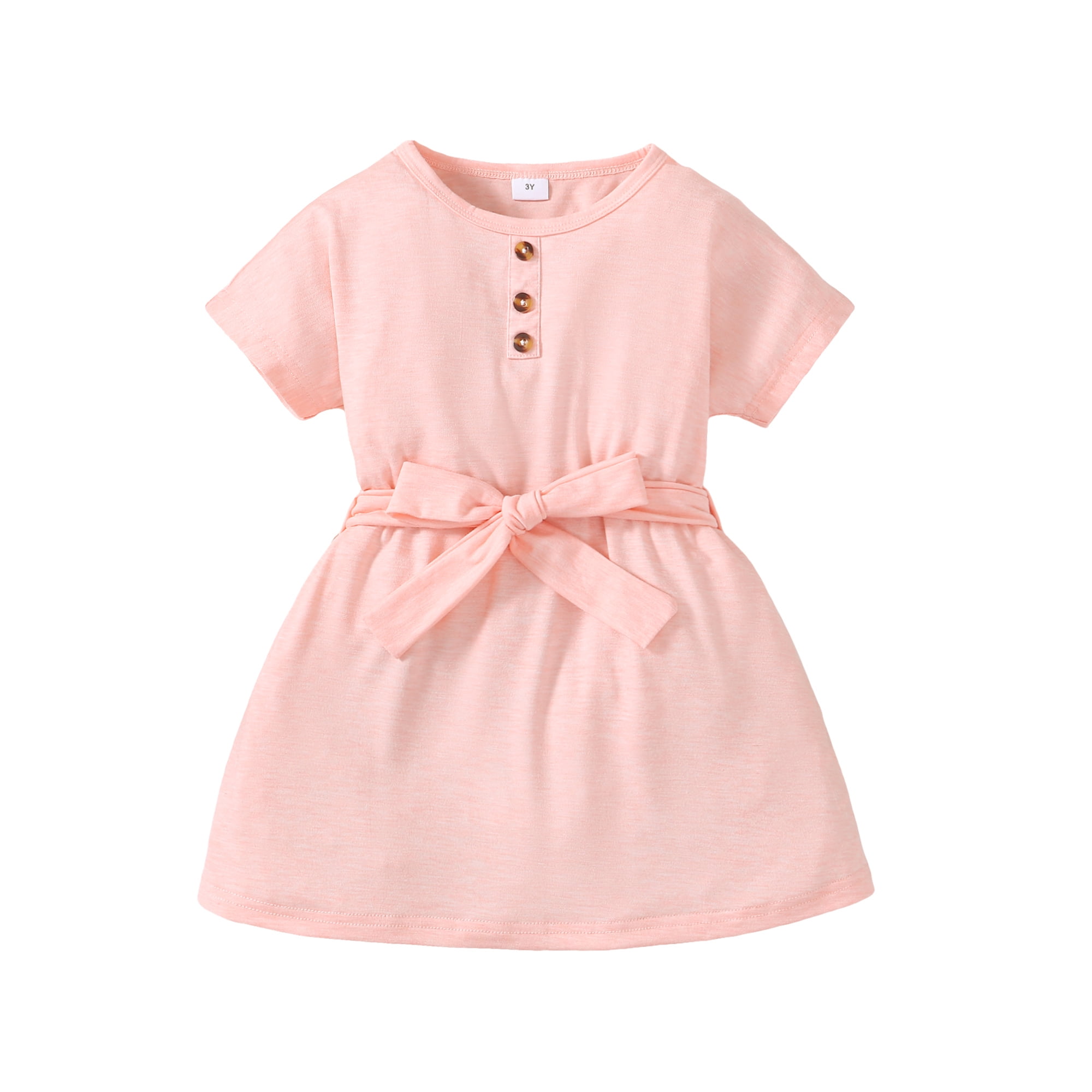 5T Baby Girls Dress 5T Girls Short Sleeve Dress Round Neck Toddler ...