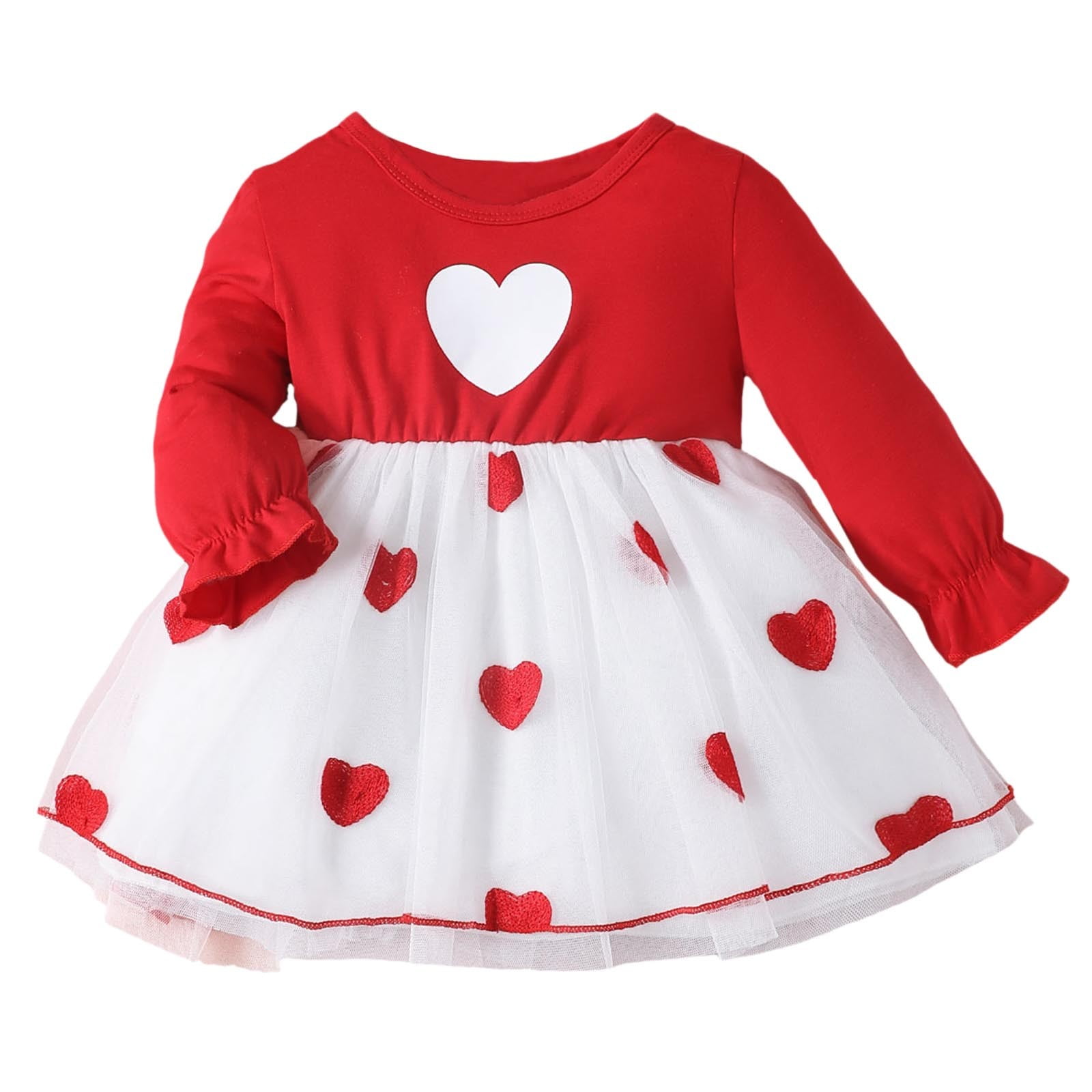 5T Dresses For Girls Valentines Day Outfit Ruffle Long Sleeve Dress ...