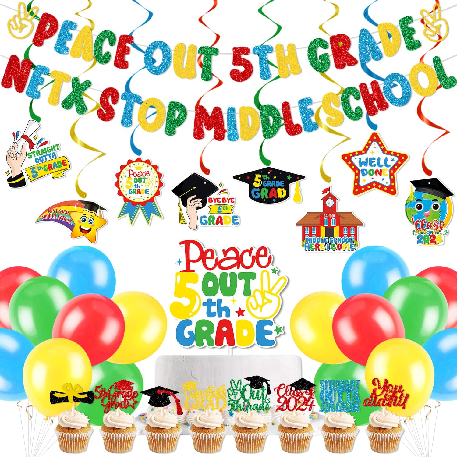5TH Grade Graduation Decorations 2024 with Peace Out 5TH Grade Next ...
