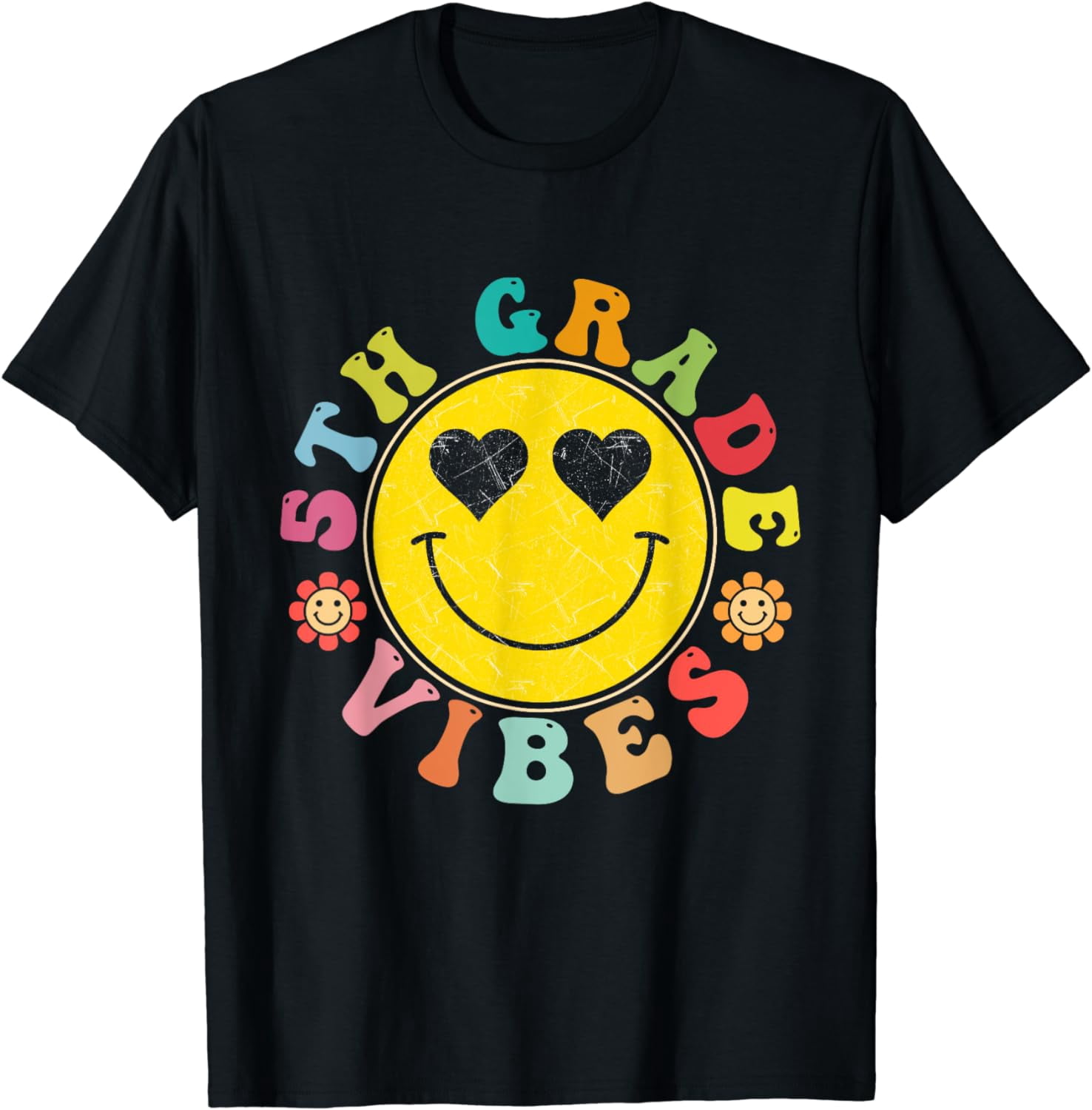 5TH Grade Vibes Happy Face Smile Gift Back To School T-Shirt - Walmart.com