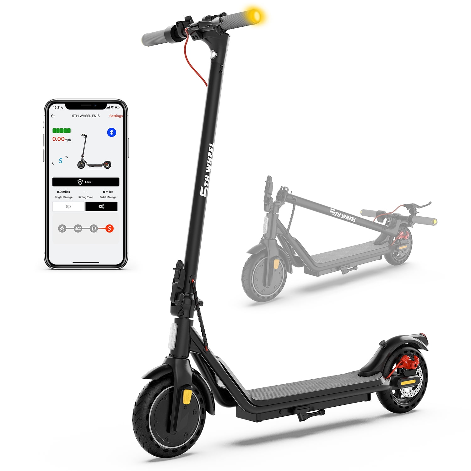 5TH WHEEL W16S 300W Electric Scooter with Turn Signal, 8.5” Solid Tires ...