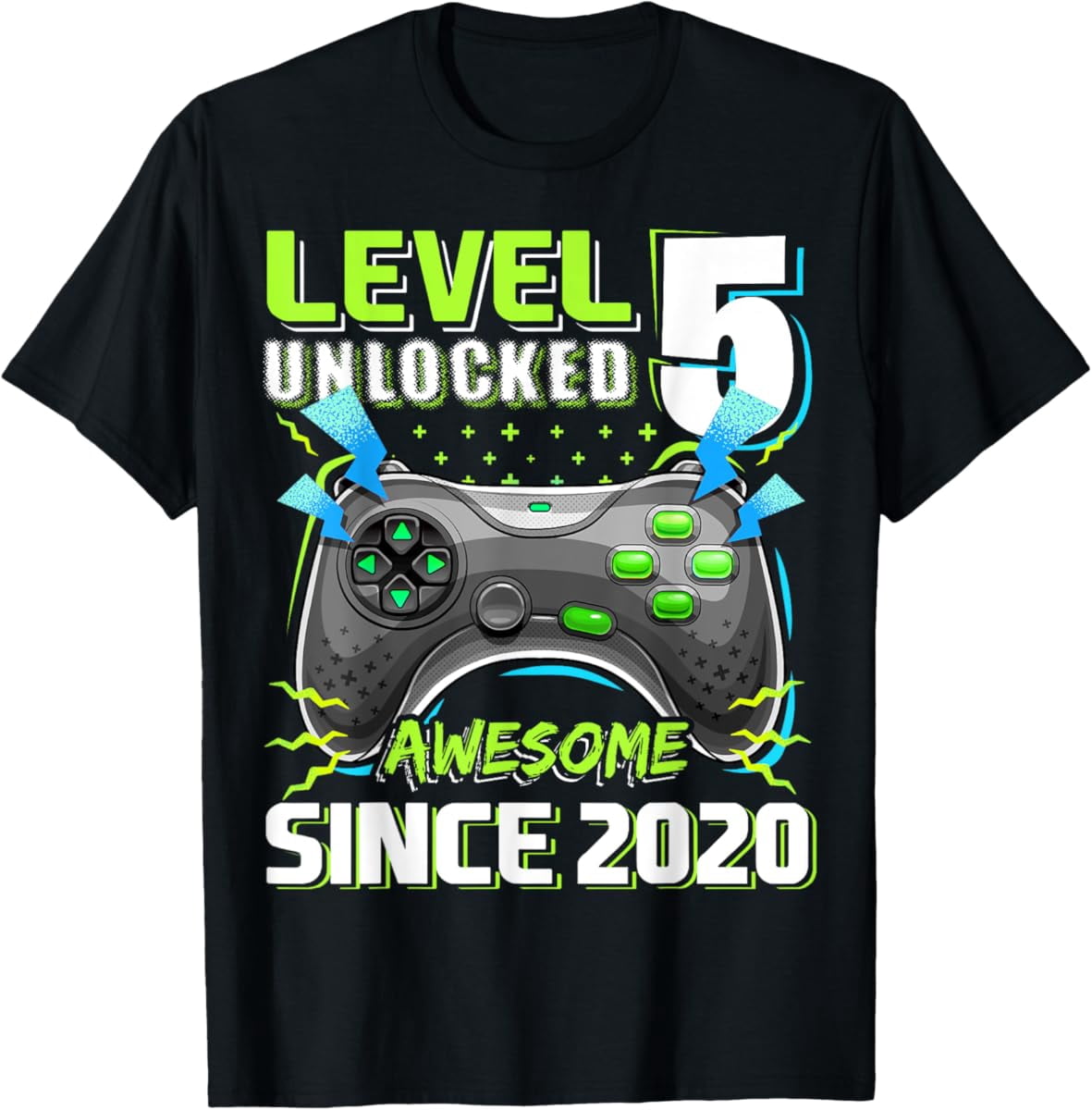5Th Birthday Level 5 Gamer 5 Year Video Game Party Unisex T-Shirt S-5Xl ...