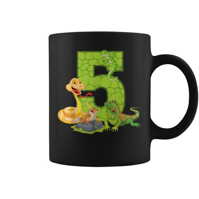 5Th Birthday Snake Lizard Reptile 5 Year Old Birthday Party Coffee Mugs ...
