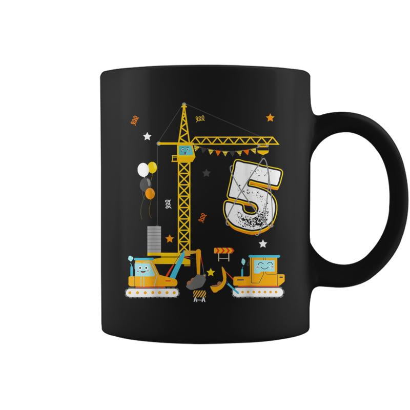 5Th Construction Birthday Party Five Year Old Boy 5 Yr Coffee Mugs ...