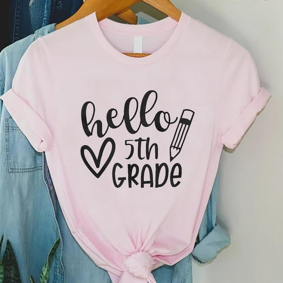 5Th Grade Back To School Shirt For ,Hello Fifth Grade Pencil Tee For ...