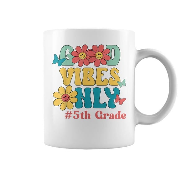 5Th Grade Good Vibes Only Retro Groovy Back To School Coffee - Walmart.com