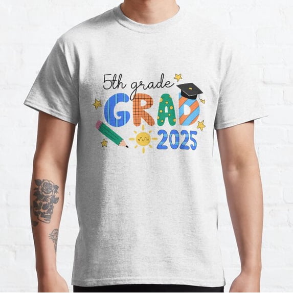 5Th Grade Grad Cute Elementary School Graduation Print Classic T-shirt ...
