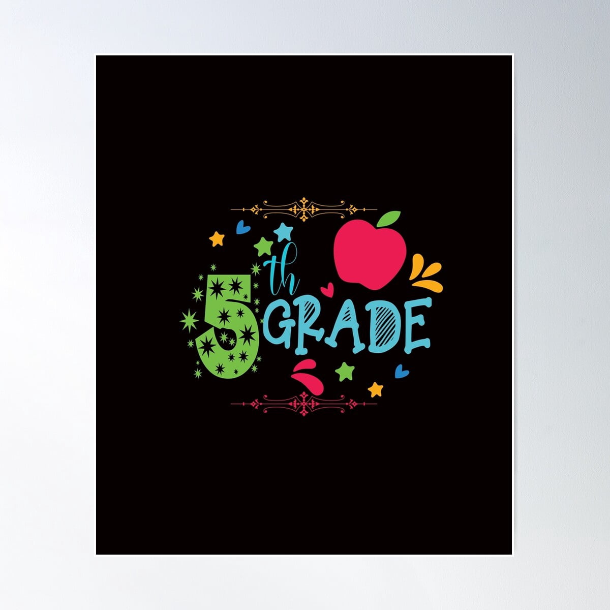 5Th Grade: Happy Back To School Poster Wall Art, Modern Wall Decor For ...