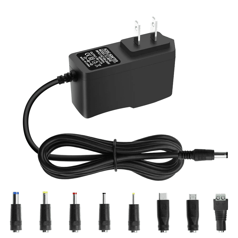 5V 1A 5W Universal Power Adapter with 8 Multi DC Tips Center Positive ...