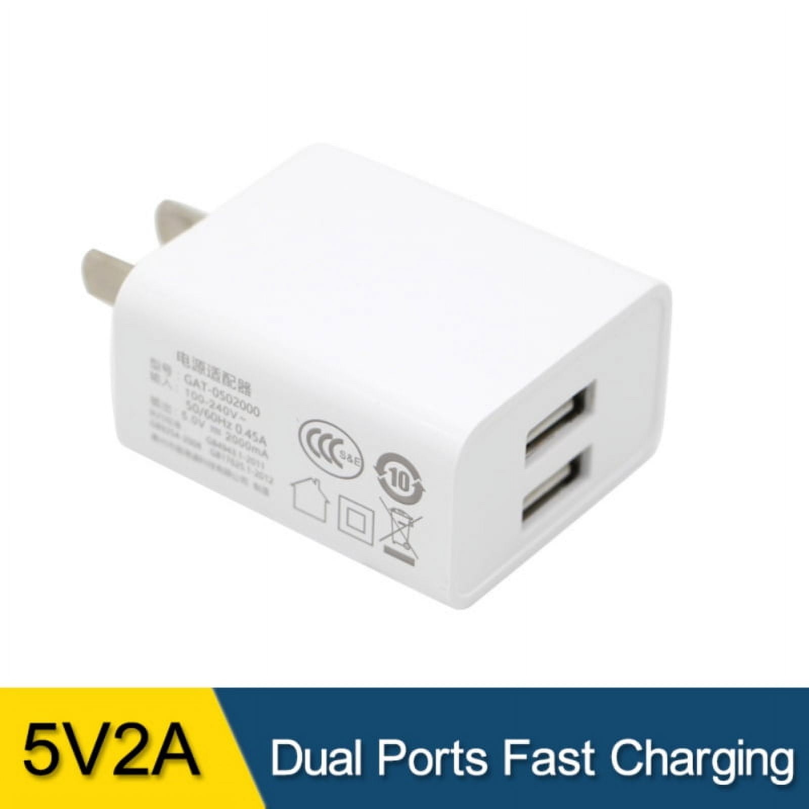 5V 2A USB Charger with dual USB ports Home Travel Plug Charging Block ...