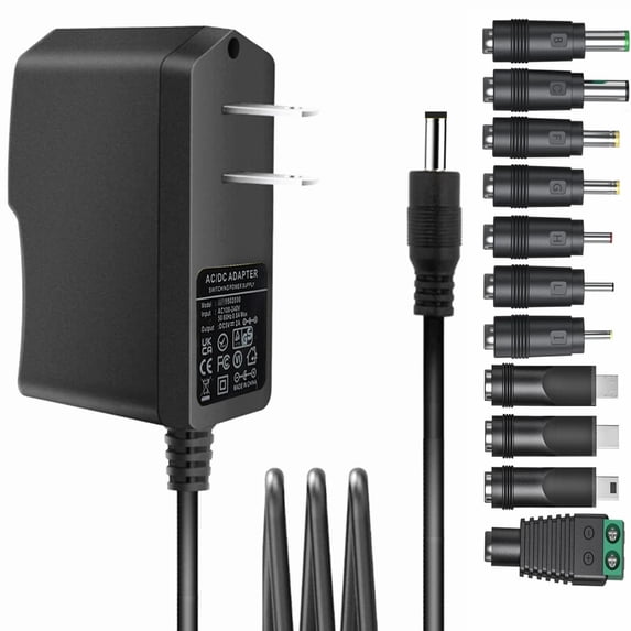 5V 2A Universal AC - DC Adapter - 11 DC Plug Tips, for 100mA - 2A ...