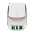 5V 3.4A(Max) 3-Port LED Lamp USB Charger Adapter 2-IN-1 Mobile Phone ...