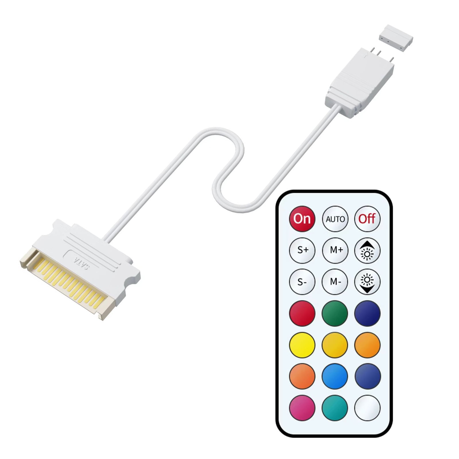 5V 3Pin ARGB Controller with 10 Lighting Mode 15Pin Power Compatibles ...