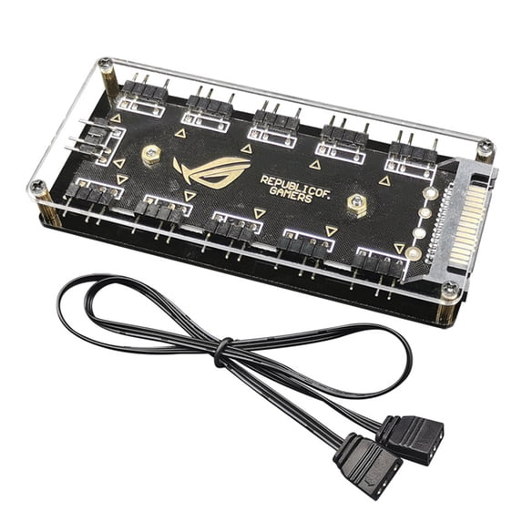 5V 3Pin ARGB Fan Hub Compatible for ASUS AURA SYNC RGB, 10 Hub Splitter ...