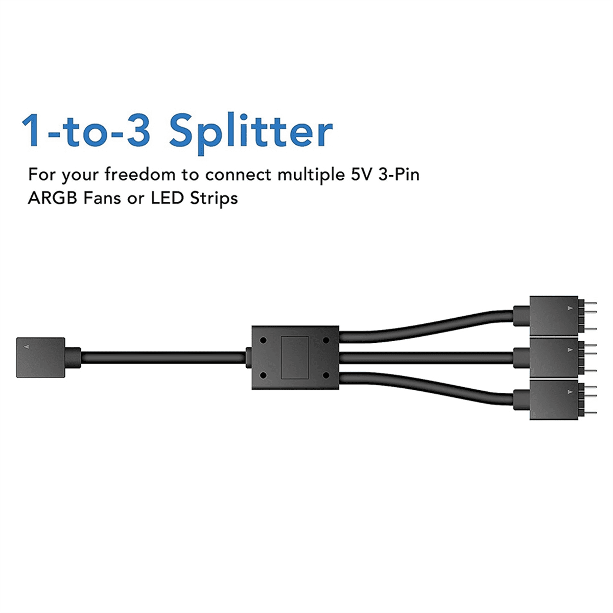 5V/3pin ADD-RGB to 12V/4PIN Adapter with 3-Way Splitter 5V ARGB 12V RGB ...