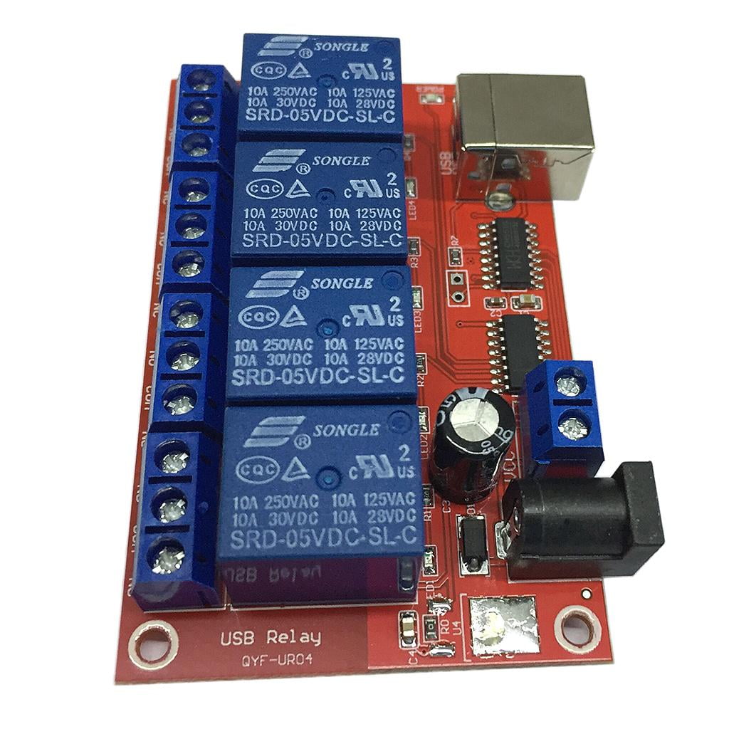 5V 4 Channel Relay Module Computer Control USB Control Driver - Walmart.com