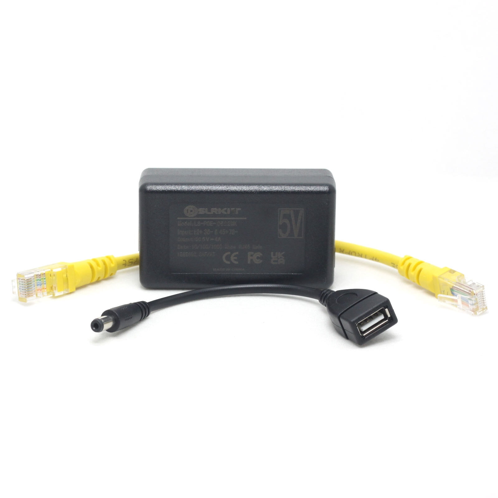 5V 4A USB TYPE A Female Gigabit Active PoE Splitter 1000m Ethernet 802 ...