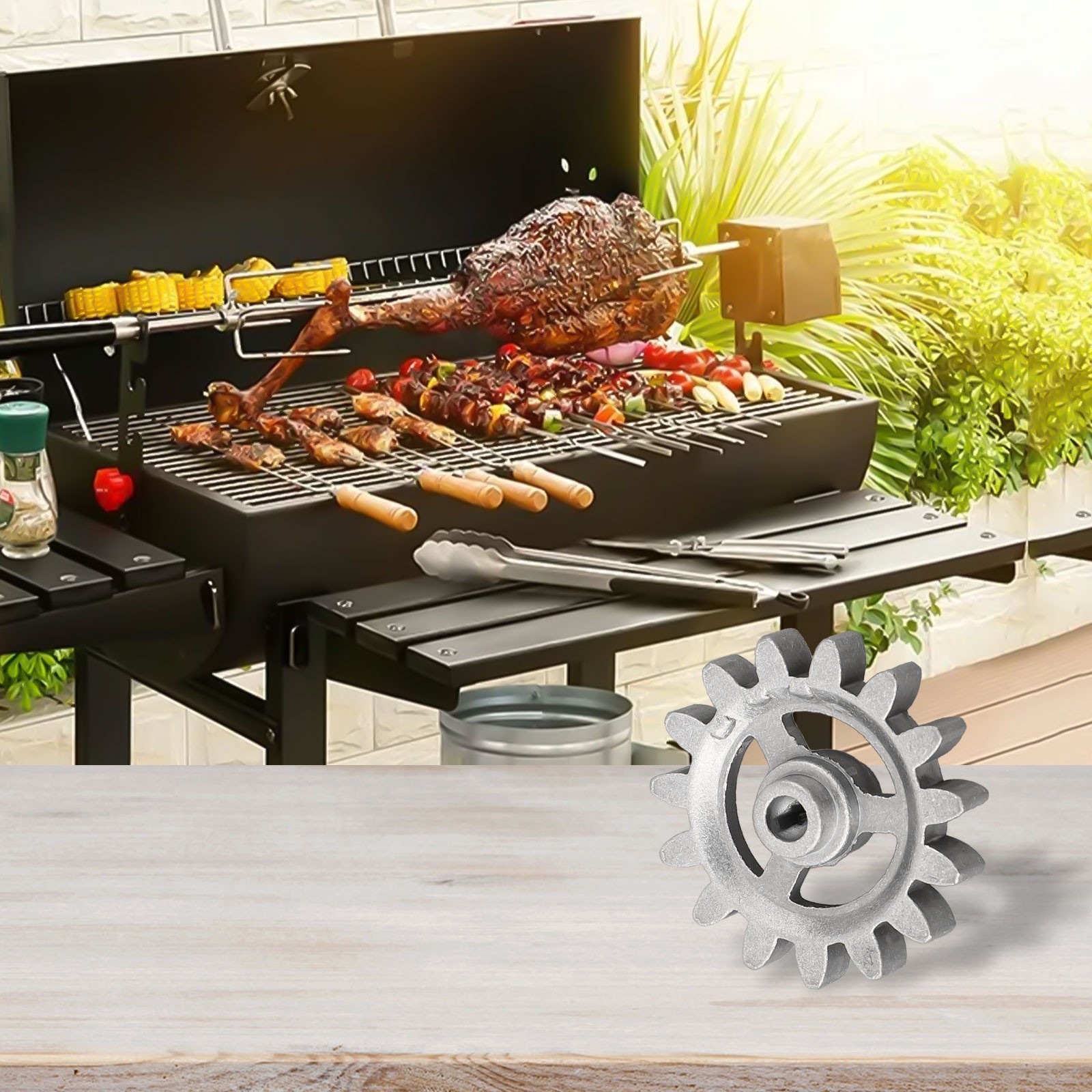 5V DIY Barbecue Frame Gear Automatic Revolving Barbecue Tool Electric ...