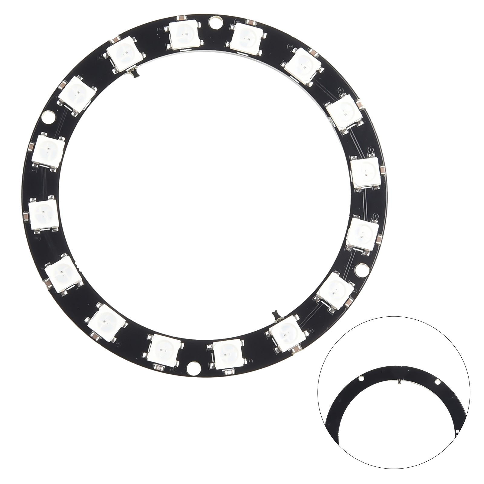5V Individual Addressable RGB LED Ring for Arduino W 812, 16LED ...