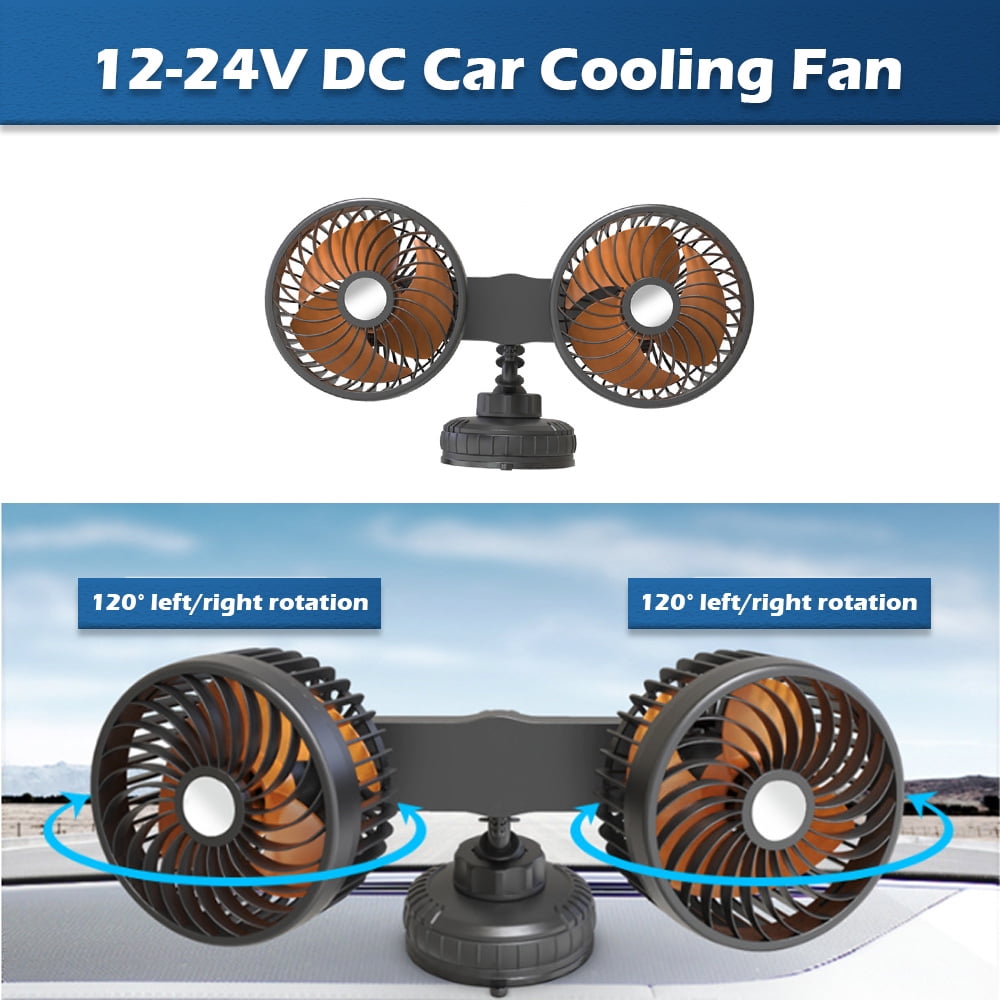 5V USB 12-24V Automobile Fan Cooling Circulation 360 Degree Rotation ...
