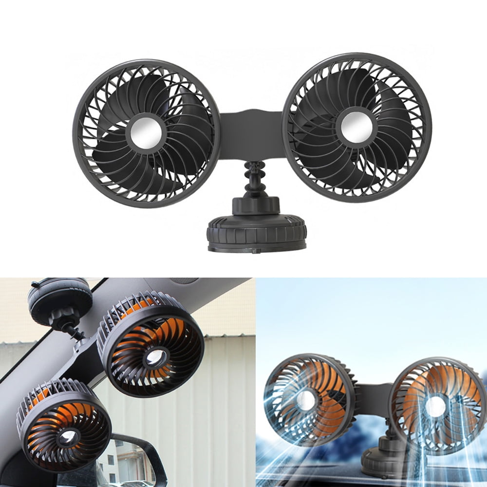 5V USB Car Dashboard Electric Air Circulation Dual Head Car Suction Cup ...