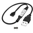 5V USB LED Strip Controller 1.3FT/40CM USB to 3Pin 5V RGB LED Led Light Replacement with 68 lamp ...