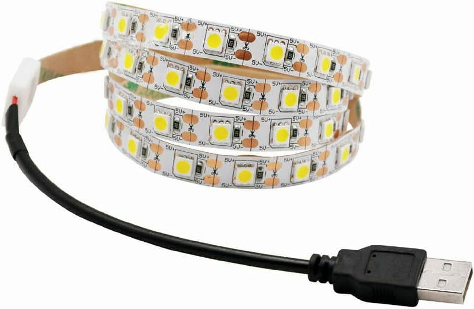 5V USB LED Strip Light White TV Backlight Lamp Self Adhesive Flexible ...