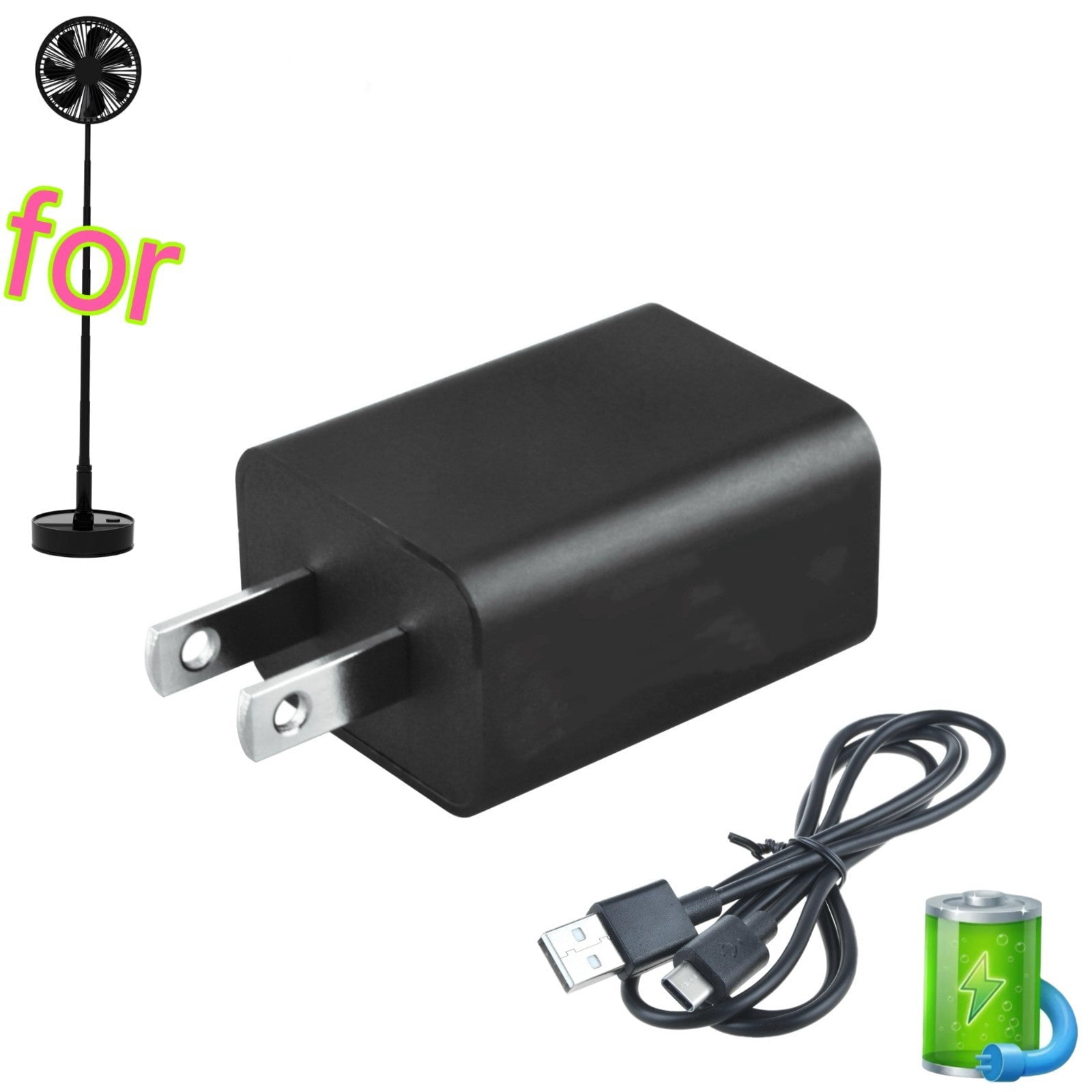 5V USBC Charger Compatible with UN UNITEDTIME Foldable Fan Type C ...