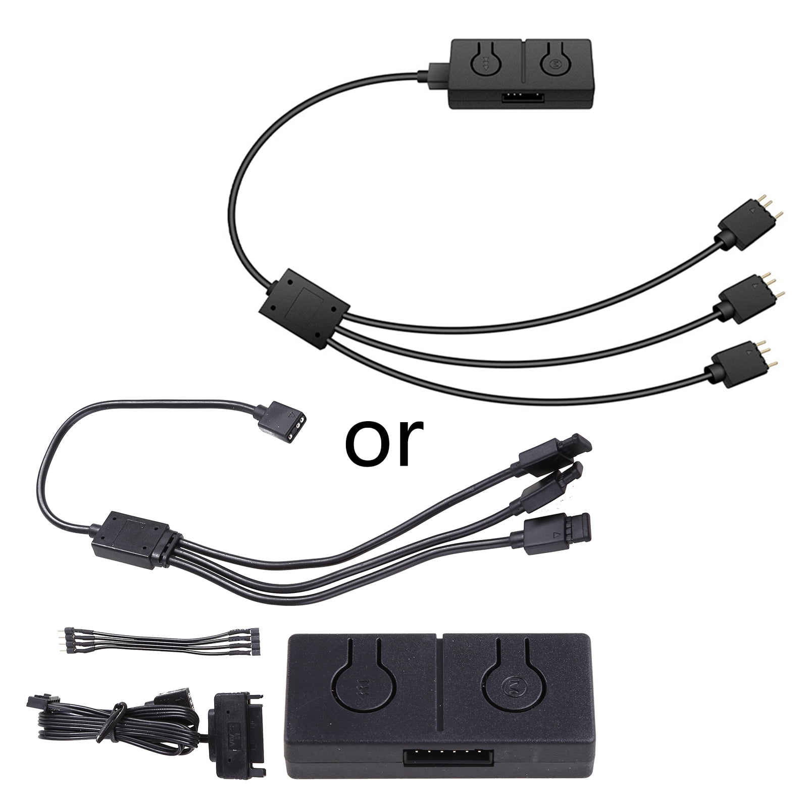 5V to 12V RGB Fan Converter Hub 3pin to 4pin ARGB Light Fan Adapter ...