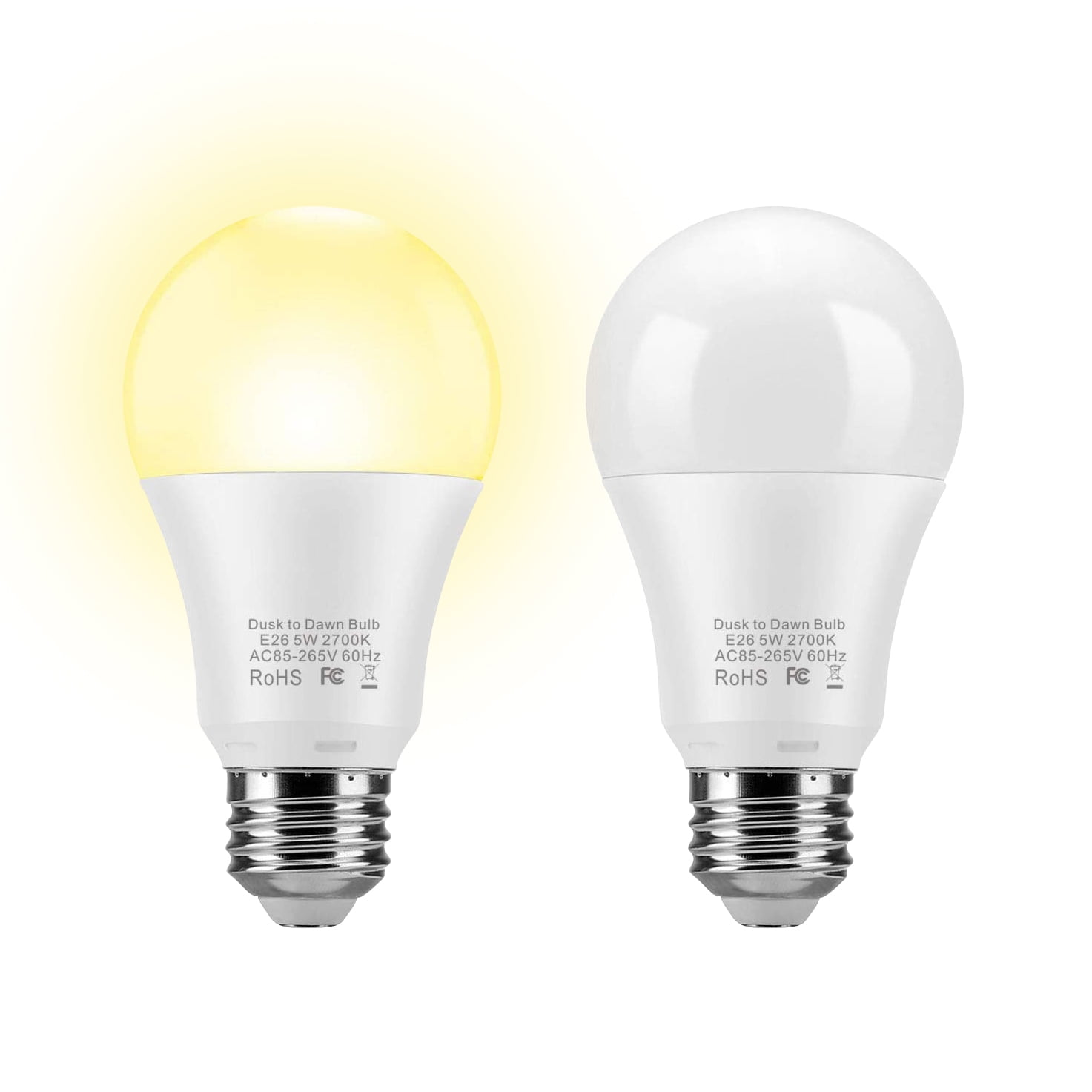 JadeBamboo Dusk to Dawn Sensor Light Bulb, E26 Base, 5W Warm White ...