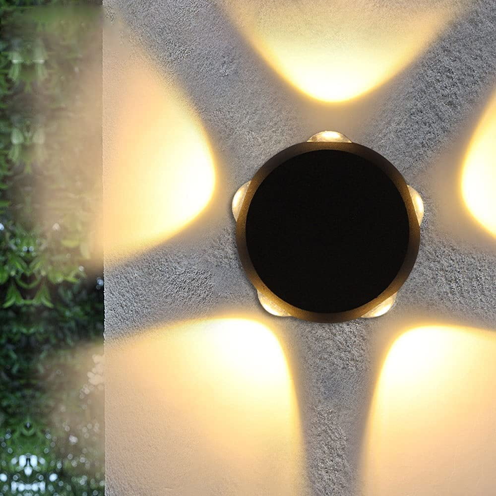 5W LED Outdoor Wall Lamp Exterior Sconce Lantern, IP65 Black Aluminum ...