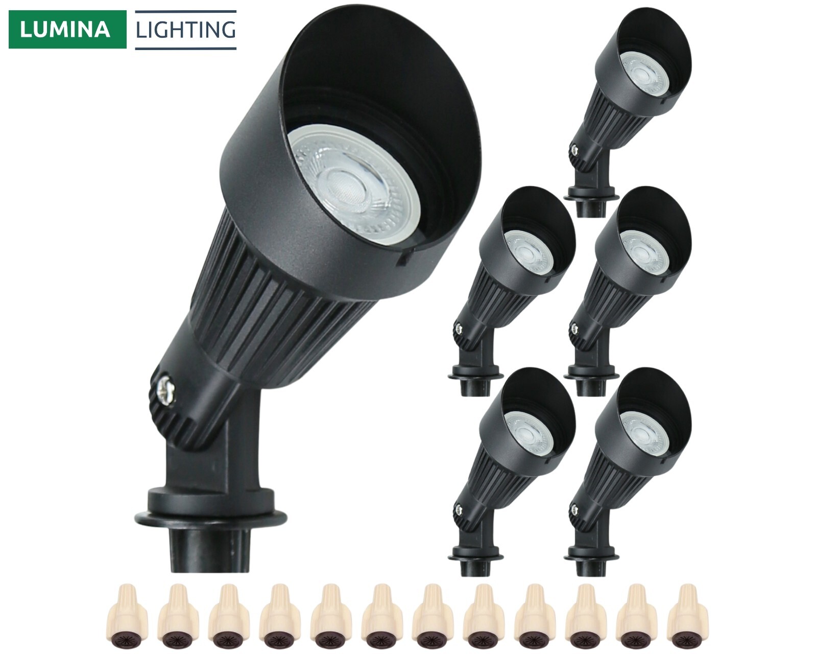 5W Outdoor Spotlights (6-Pack) 12V Low Voltage Spotlights - Landscape ...