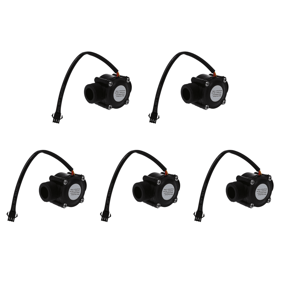 5X 1-60L/Min DC 5-24V Hall Effect Water Flow Sensor Counter Meter ...